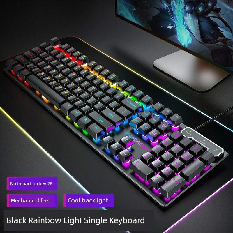 Механическая клавиатура и мышь Forerunner GX30 с коричневыми переключателями, проводные, для настольных компьютеров,