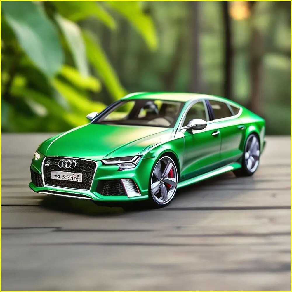 Коллекционная модель Audi RS 7 в масштабе 1:24, Зеленый, металл, 21 см