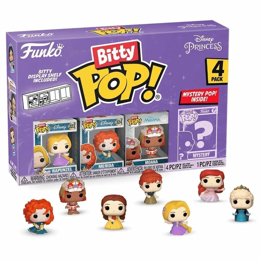 Фигурки Принцессы Дисней Funko Bitty POP! Disney Princess S4 Rapunzel Merida Moana Mystery