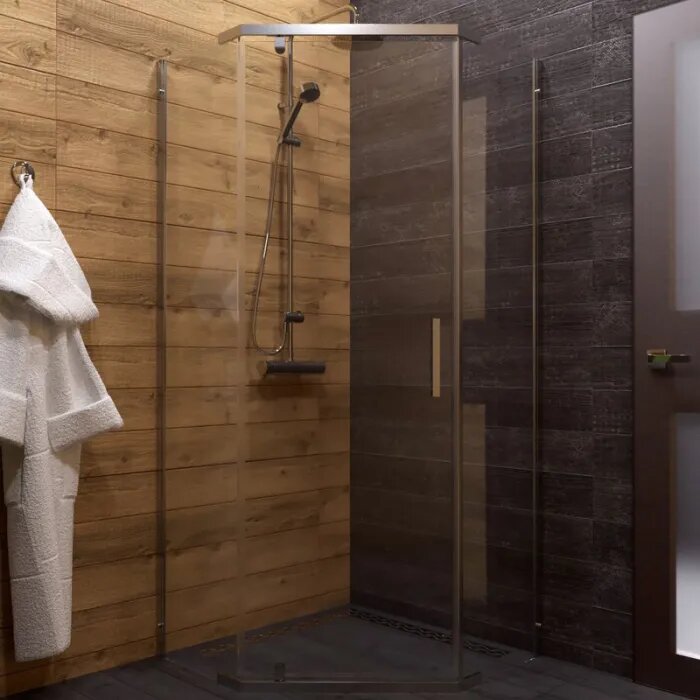 Душевой уголок Triton Дека -Хром 100х100, стекло прозрачное