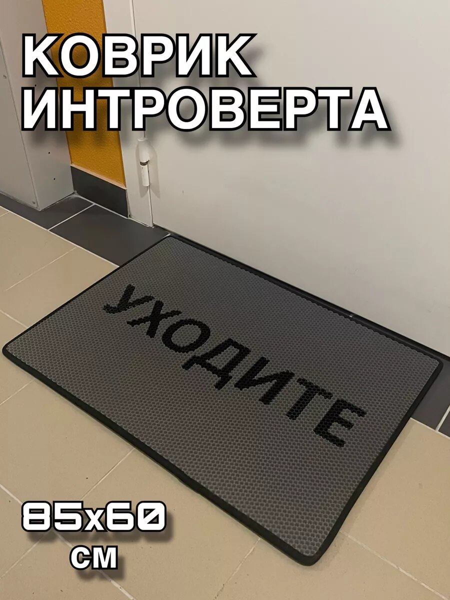 Эва коврик с надписью Уходите в прихожую придверный 85х60