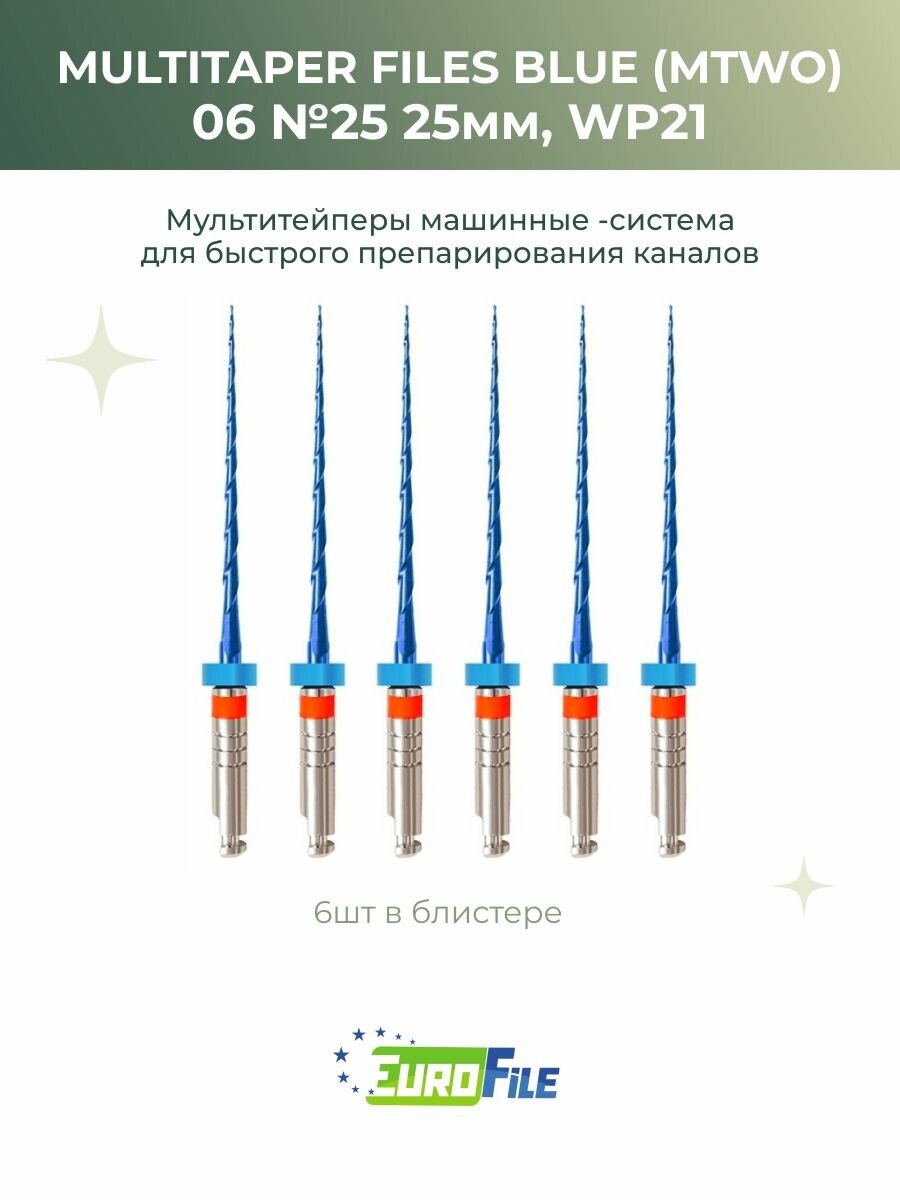 Мультитейперы машинные MultiTaper Files Blue 25мм 06-25 WP21, 6шт Еврофайл