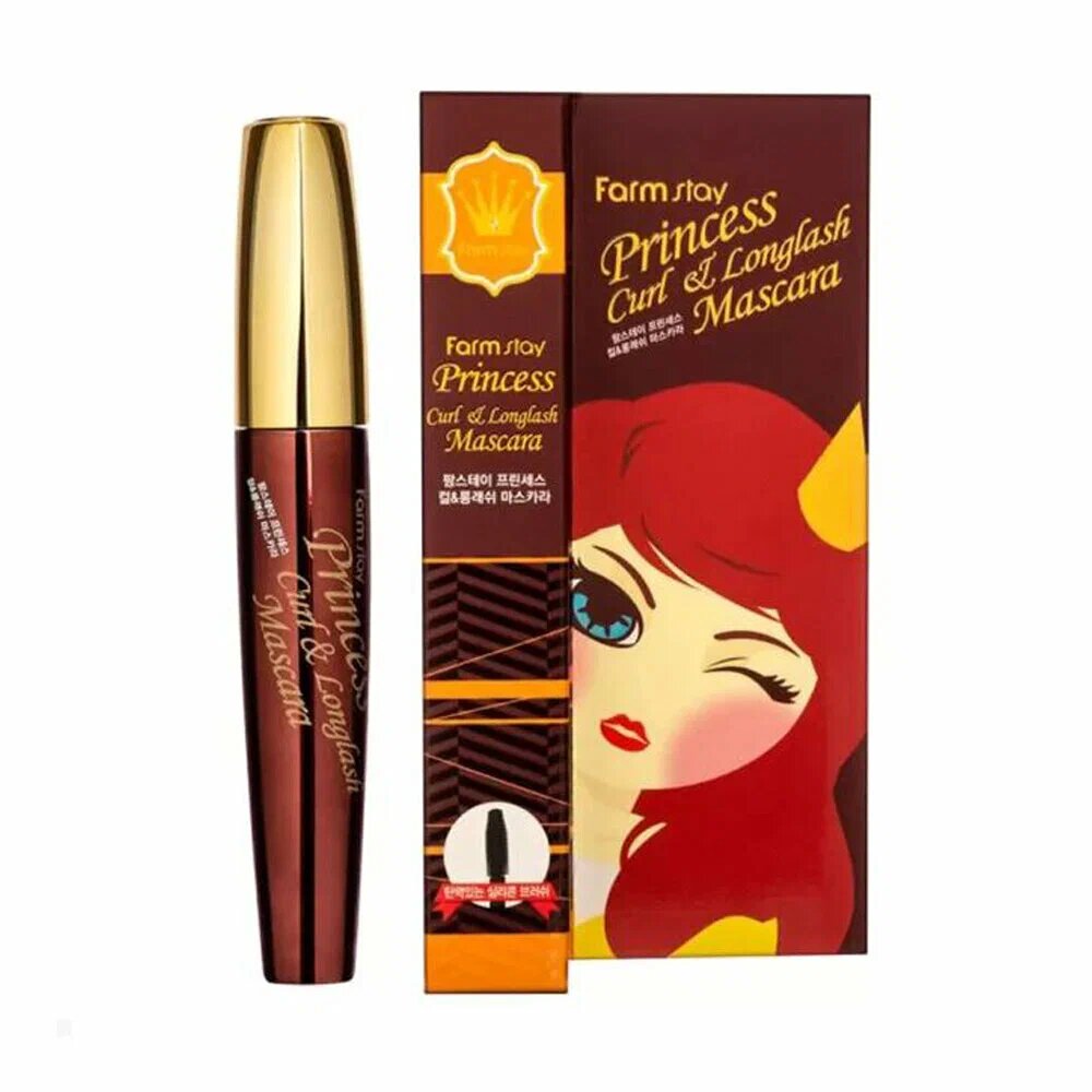 Тушь для ресниц подкручивающая и удлиняющая FARMSTAY Princess Curl & Longlash Maskara 12 г