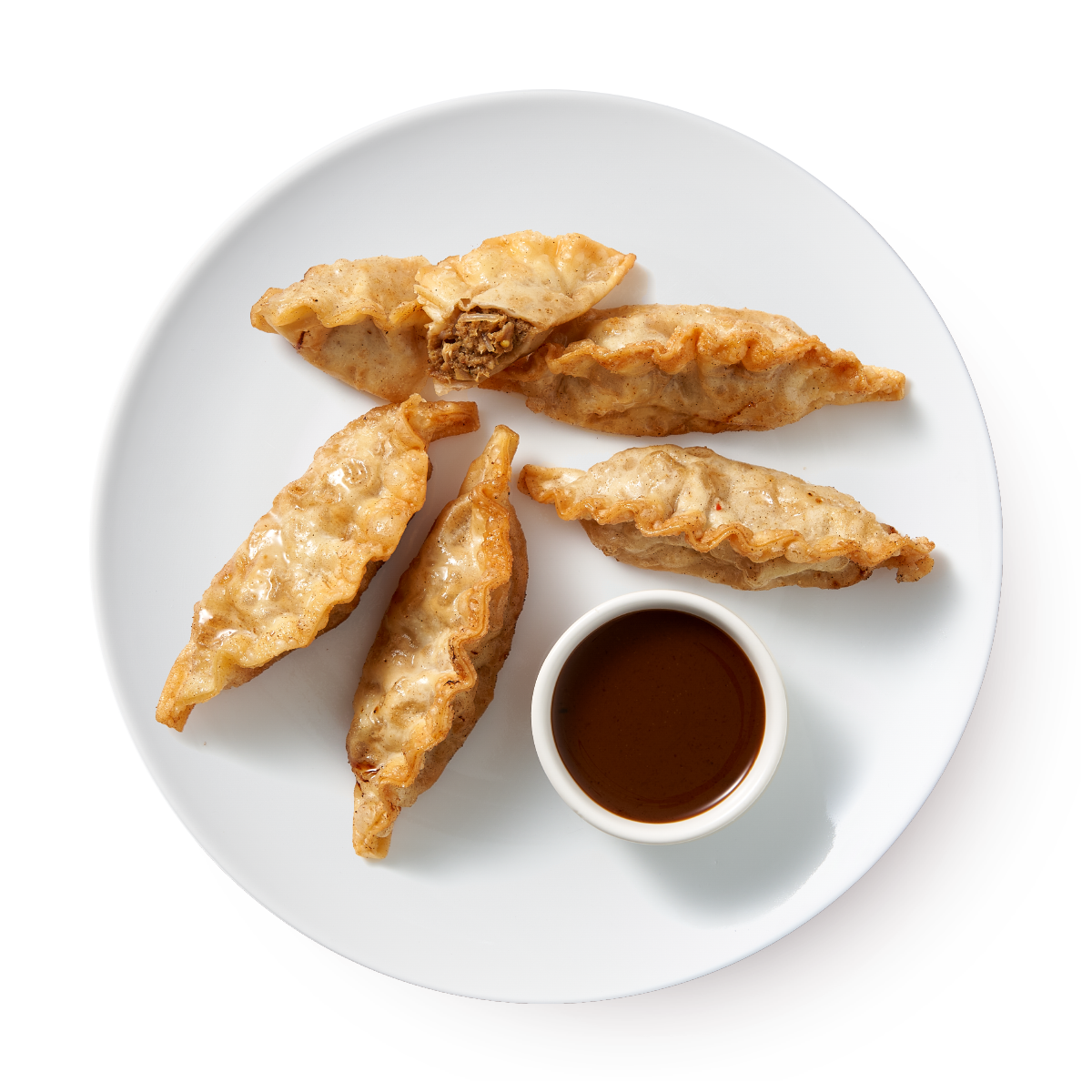 Дамплинги йуми, жареные, с соусом, с курицей и овощами, 160 г