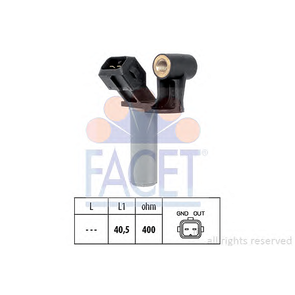 FACET 9.0307 (1143723 / 1920LV / 2S7Q6C315AC) датчик положения коленвала\ Ford (Форд) Mondeo (Мондео) / Transit (Транзит)