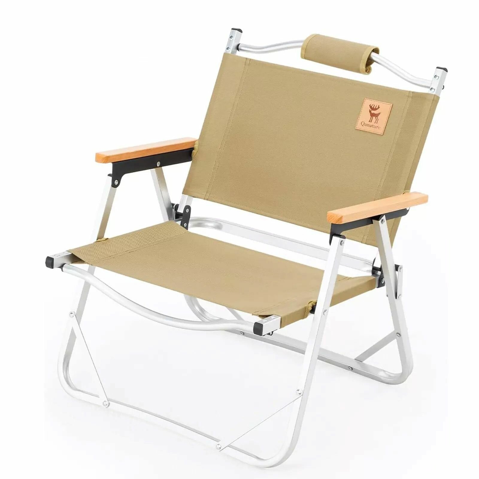 Decathlon Кемпинговый стул Qunature 60000901 - с алюминиевым каркасом, макс. нагрузка до 160 кг, складной. Цвет бежевый