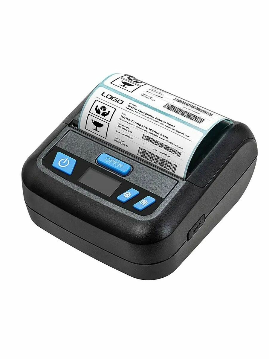 Портативный принтер чеков, наклеек и этикеток Xprinter XP-P328B (USB, Bluetooth) Черный