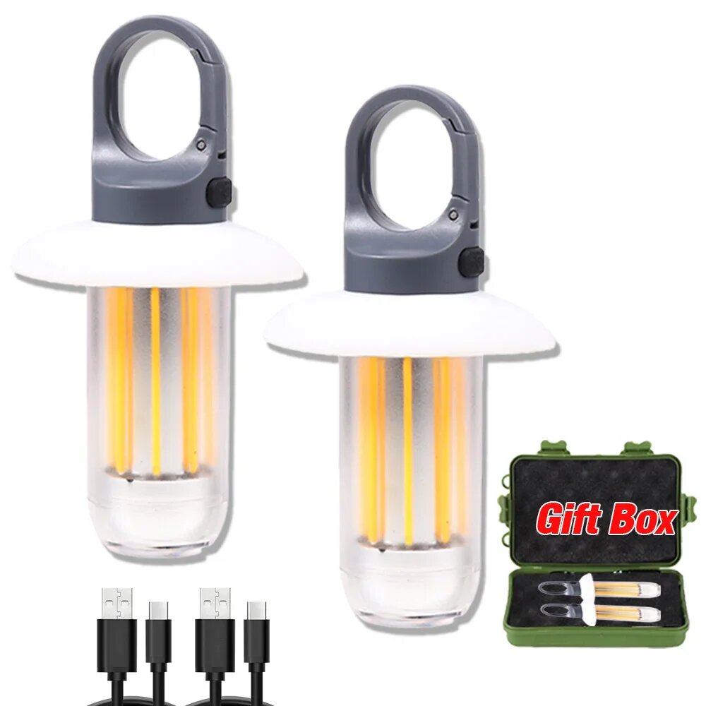 Портативный светодиодный фонарь YY-17 для кемпинга 2PCS with box