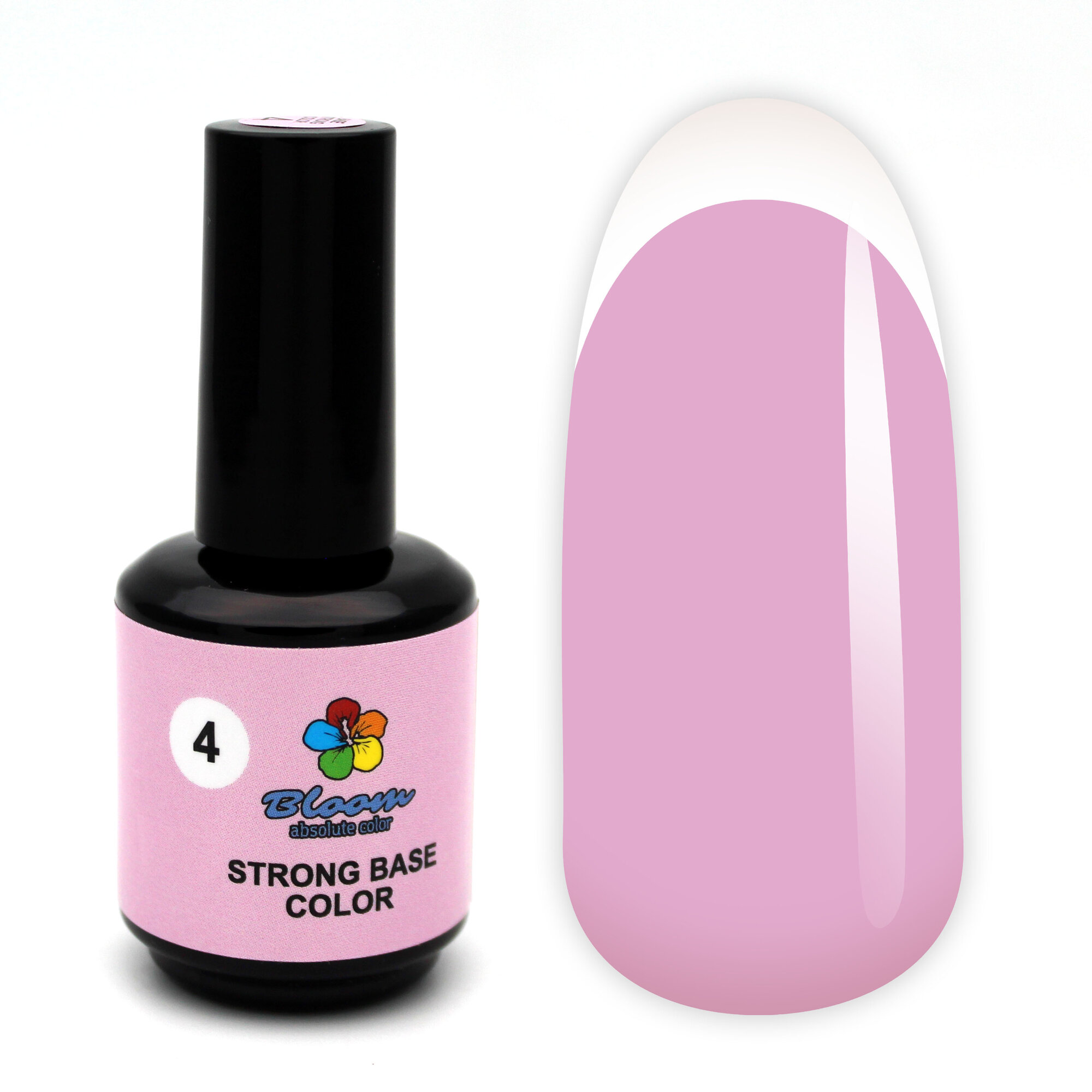База Strong COLOR №04 15 мл Bloom цветная розовая плотная гель
