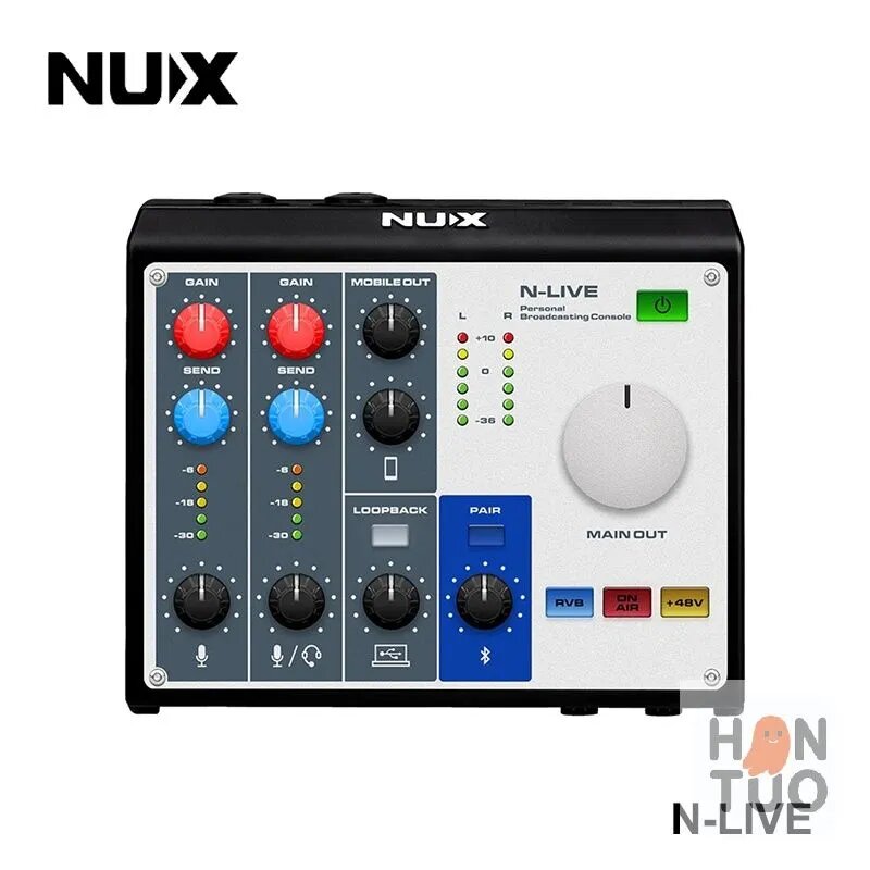 NUX N-LIVE USB-аудиоинтерфейс и микшер для прямых трансляций: 6 входов, 4 выхода, Bluetooth, предусилители класса А.
