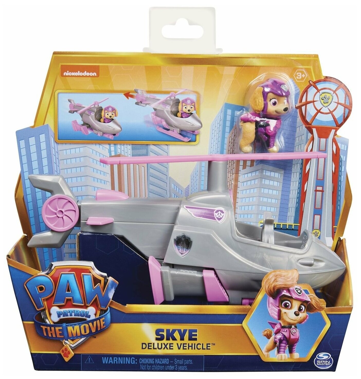 Nickelodeon The Movie Skye Deluxe Vehicle Игровой набор Щенячий Патруль Машинка Кино с фигуркой Скай 6060436