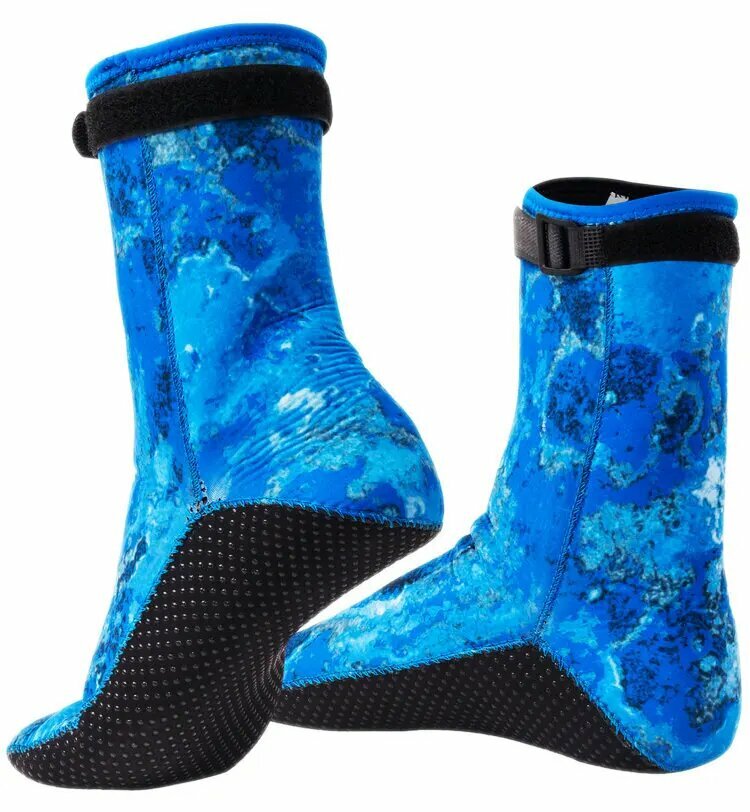 Неопреновые носки для серфинга и дайвинга, Blue camouflage, 3 мм