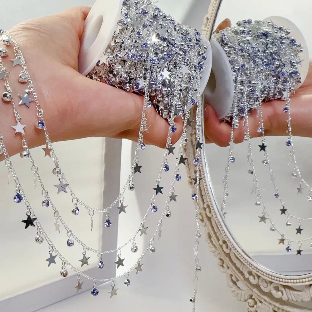 Фиолетовый бриллиант + звезда-серебро-0,5 метра