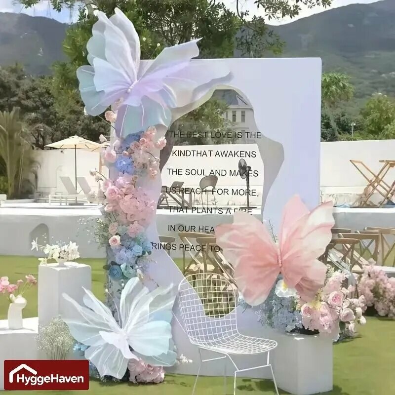 3 шт. Большая декоративная бабочка с гибкими крыльями, для фотозоны, свадьбы и праздника, легкие тюлевые украшения для зала и улицы