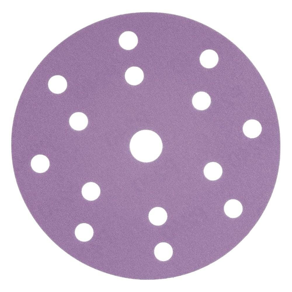 Круг шлифовальный Purple PP627 (150 мм; 15 отверстий; Р240; 100 шт) Hanko PP627.150.15.0240