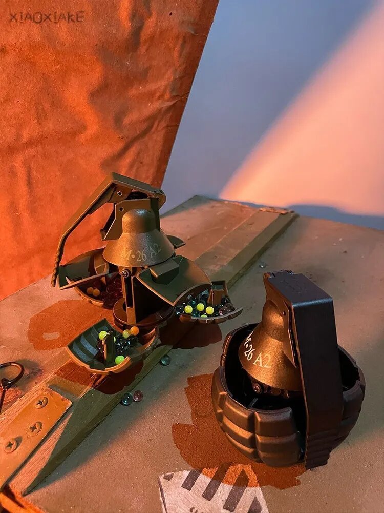 Игрушечное оружие граната M-26 A2 для игр с гелевыми шариками, многоразовая, ABS пластик, черная — фото 1