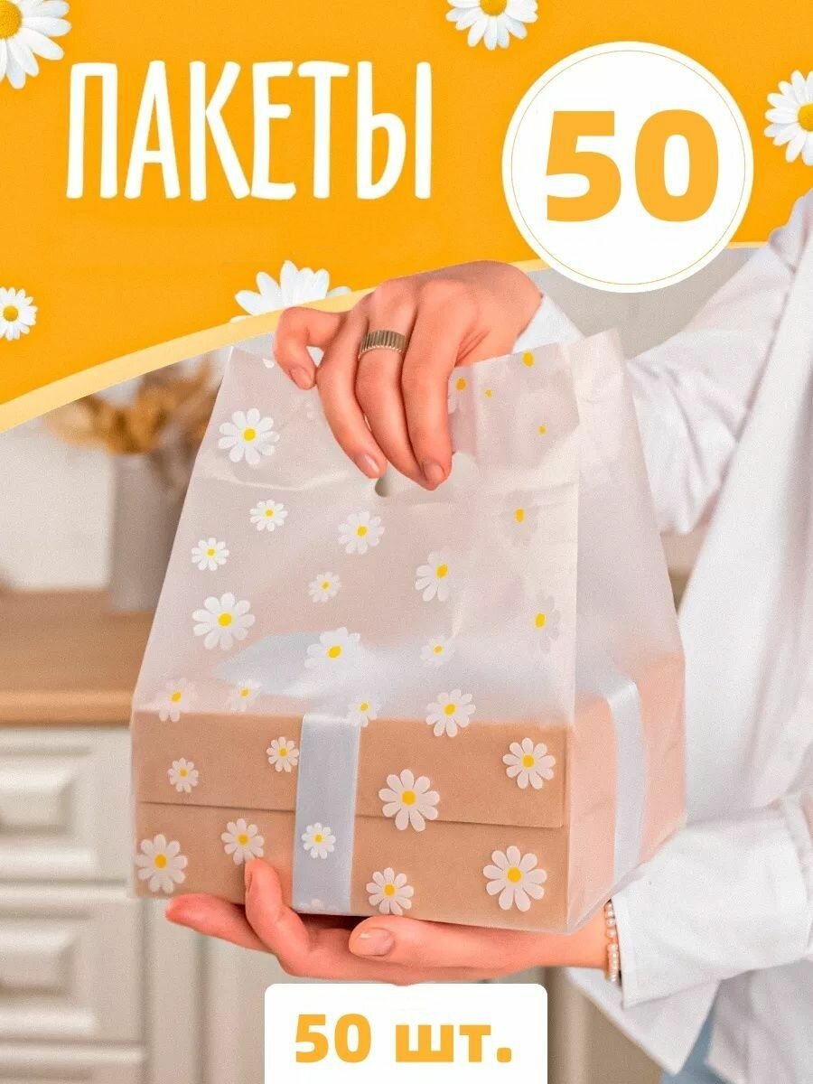 Подарочный пакет , 20х30 см. прозрачный 50 шт. (для бенто-тортов, ланч боксов, сладостей, капкейков)