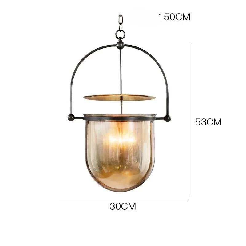 Подвесная люстра TAONUANSHU, Black, Warm Light, Transperant Glass
