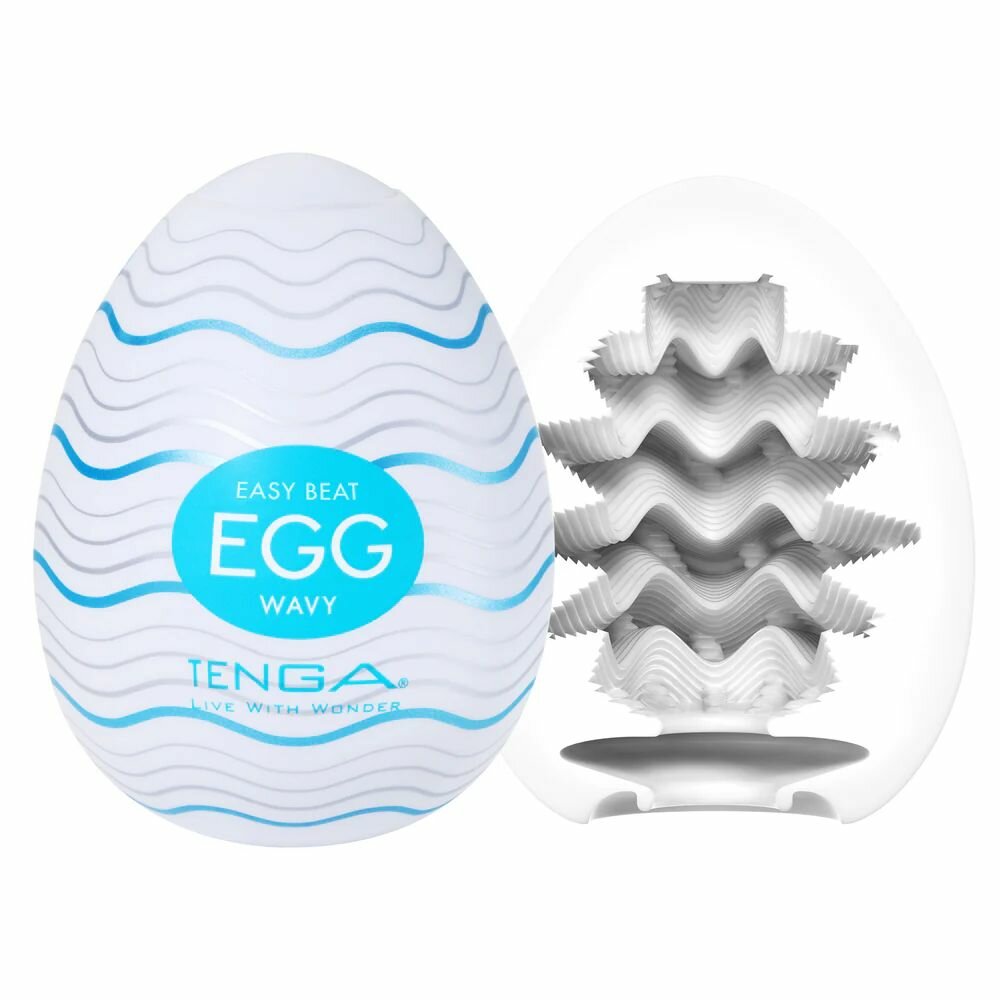 Одноразовый Мастурбатор-яйцо Tenga EGG Wavy (EGG-R01), белый