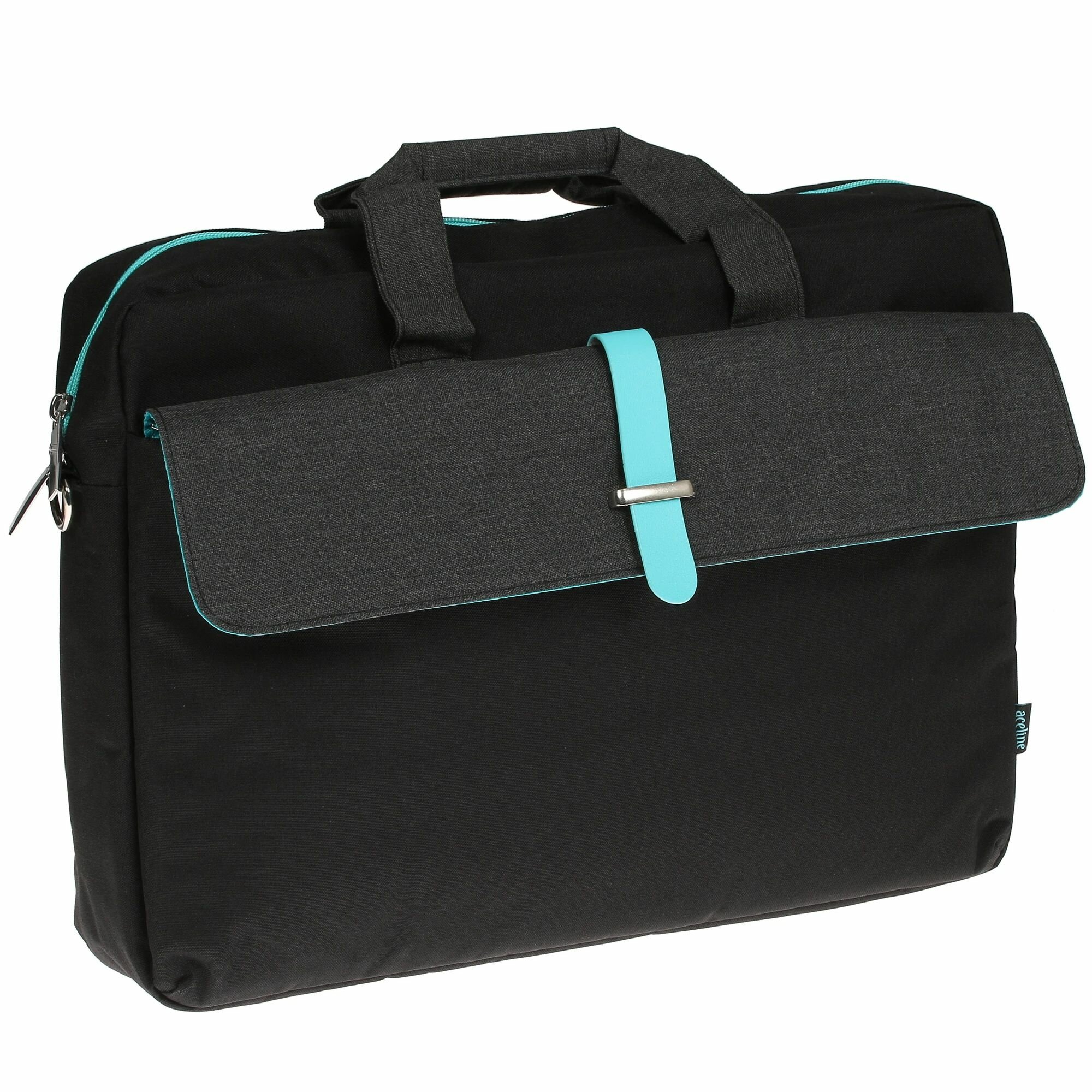 Сумка Aceline Oxf-BLK-25, для ноутбука 15,6", черная, ткань оксфорд