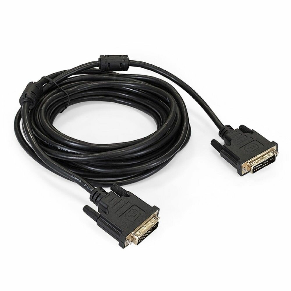 Exegate EX191096RUS Кабель DVI dual link 25M-25M 5м Exegate, 2 фильтра, позолоченные контакты