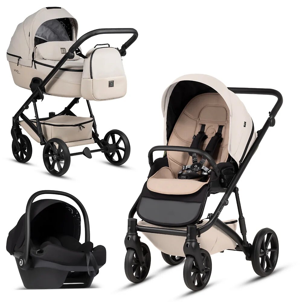 Детская коляска 3в1 Tutis Viva 6+, Elo Lux Edu Sky, цвет Crystal (Кристальный)