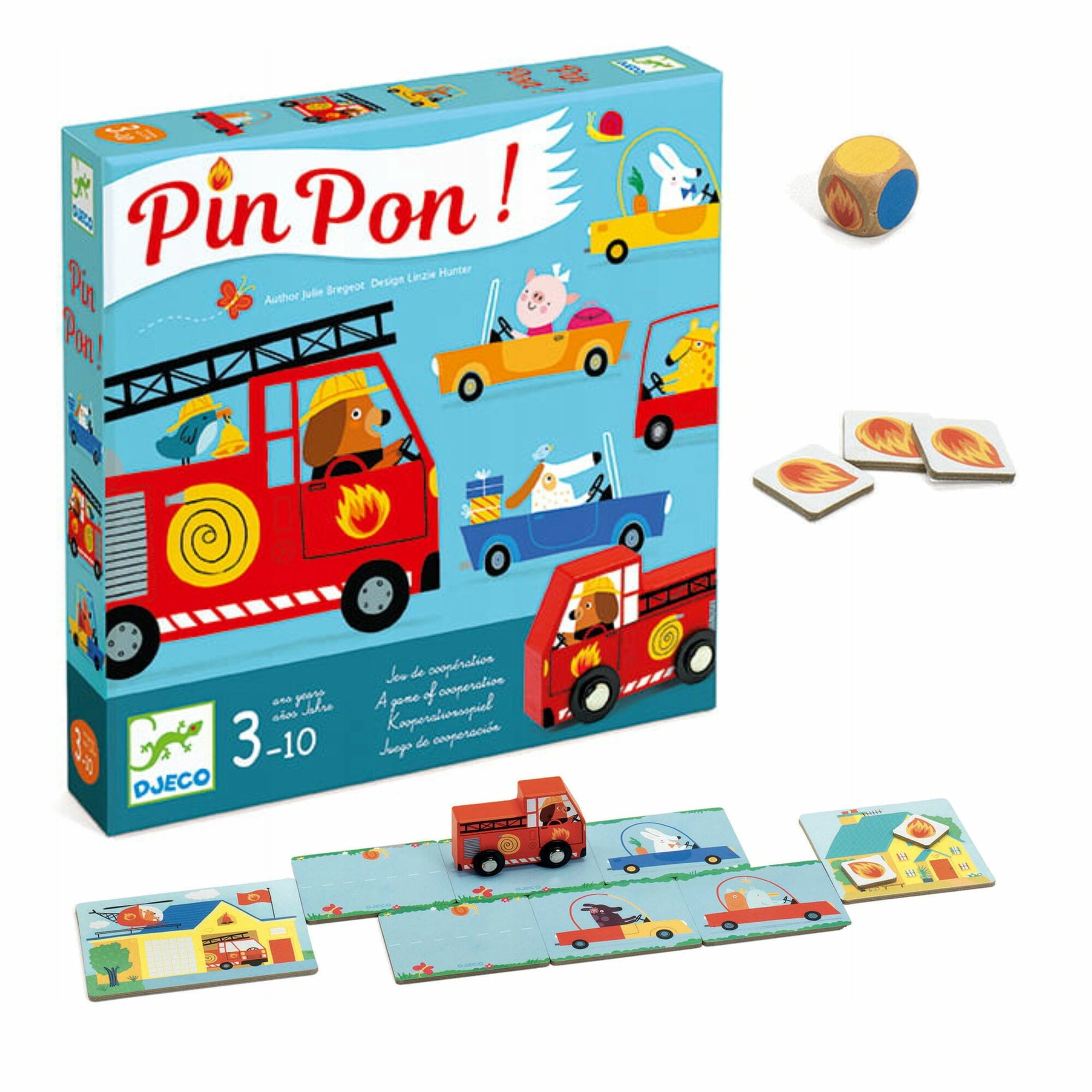 Настольная игра Djeco - Игра для детей "Пожарный Пинпон Сигнализация" - DJ08571