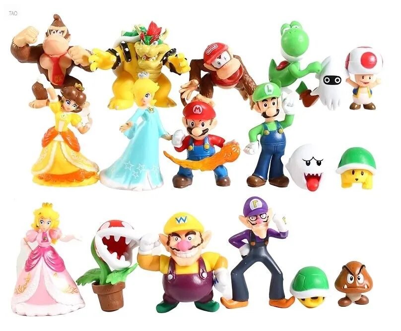 Набор из 18 мини фигурок Супер Марио Super Mario, коллекционные игрушки