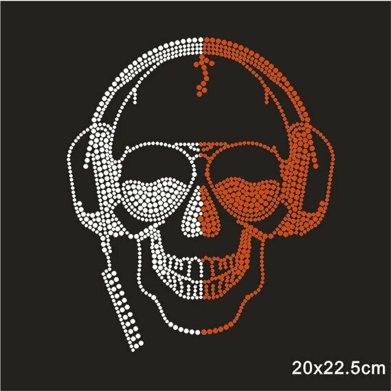 Стразы с черепом SINUAN для одежды Черный, Лазерный Яркий