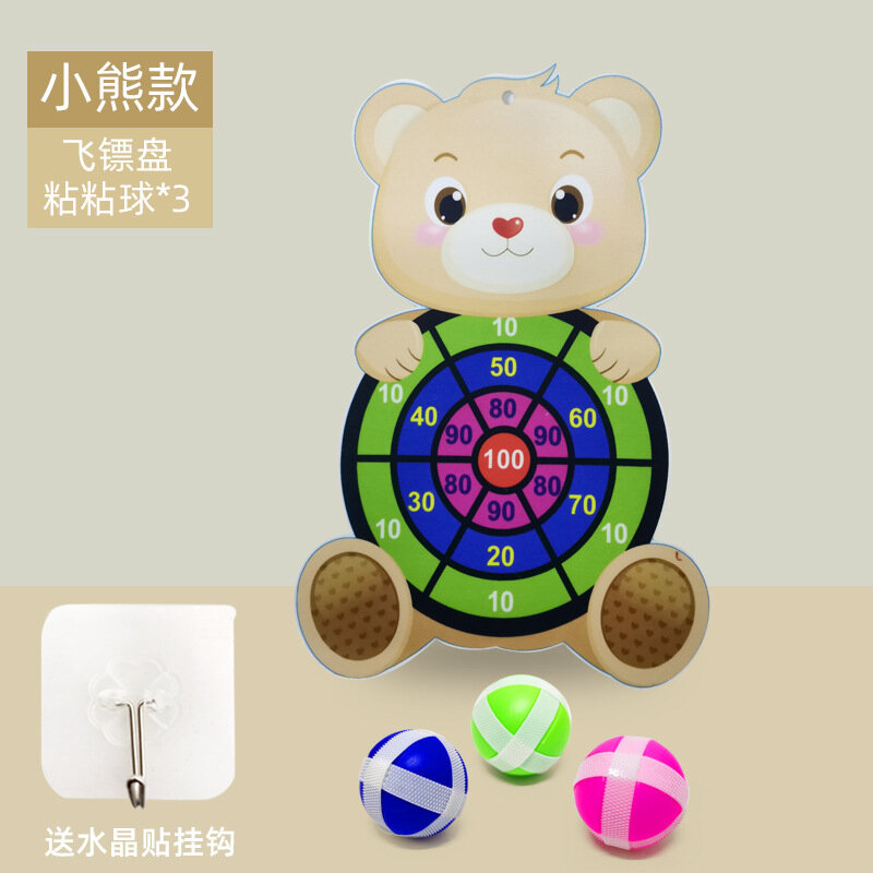 Детский липкий мяч BN с изображением мультяшных животных, милая мишень для игры в дартс, флисовый мяч на присоске для использования в помещении.