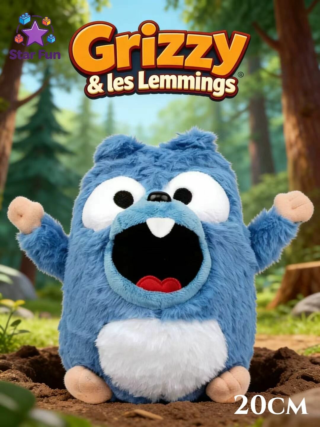 Мягкая Игрушка Гриззи И Лемминги Grizzy and The Lemmings 20cm
