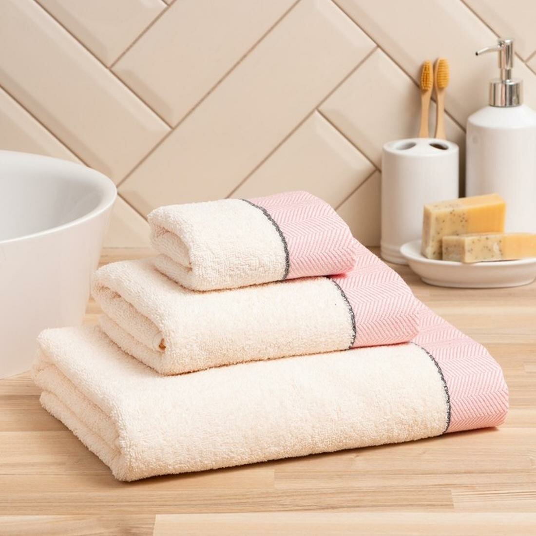 Полотенце махровое Love Life "Бриз" 70х120 см, розовый, 100% хл, 500 гр/м2