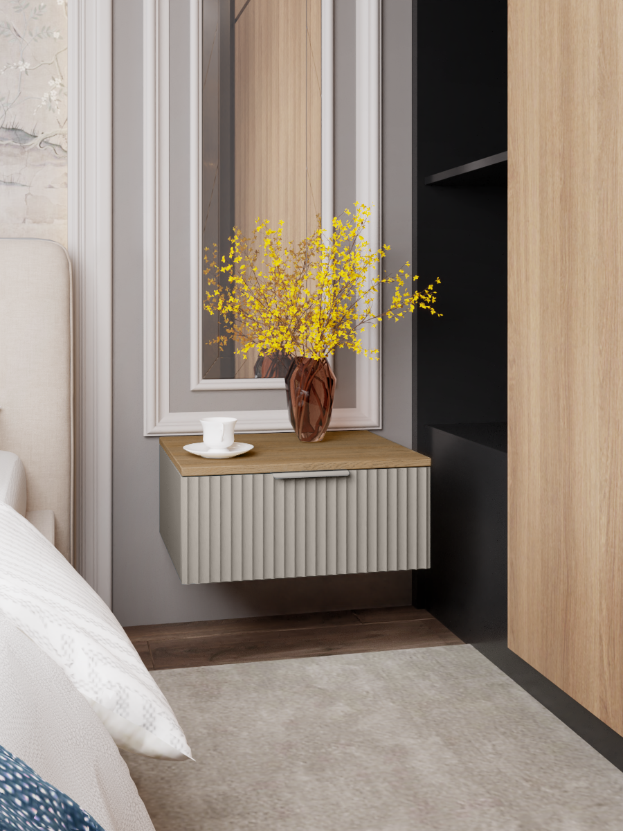 Тумба прикроватная Салерно 1 кашемир подвесная 50 х 42 х 22 см