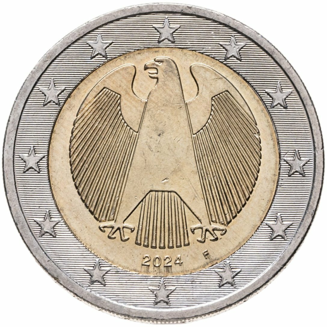 Германия 2 евро 2024 F, Биметалл, в сохранности AU