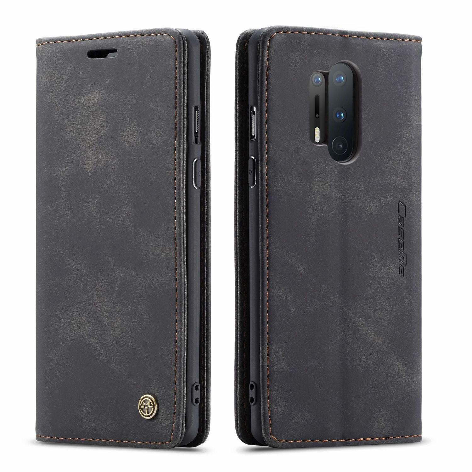 Чехол-книжка LUCKMARKET CaseMe, для OnePlus 8 Pro, противоударный, черный