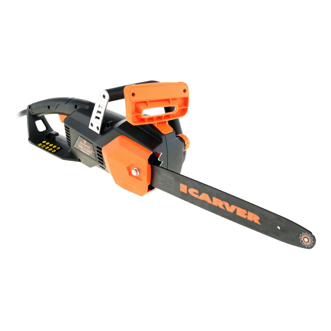 Пила цепная электрическая Carver RSE- 2400М (01.014.00006), 2400 Вт, 57 звеньев, шаг цепи: 3/8", плавный пуск, оранжевый