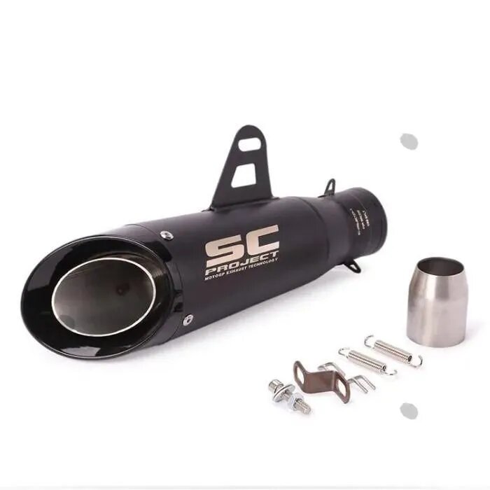 Труба выхлопная SC Project, длина 310 мм арт. XMM-0023-Black-310MM W60D для мотоцикла