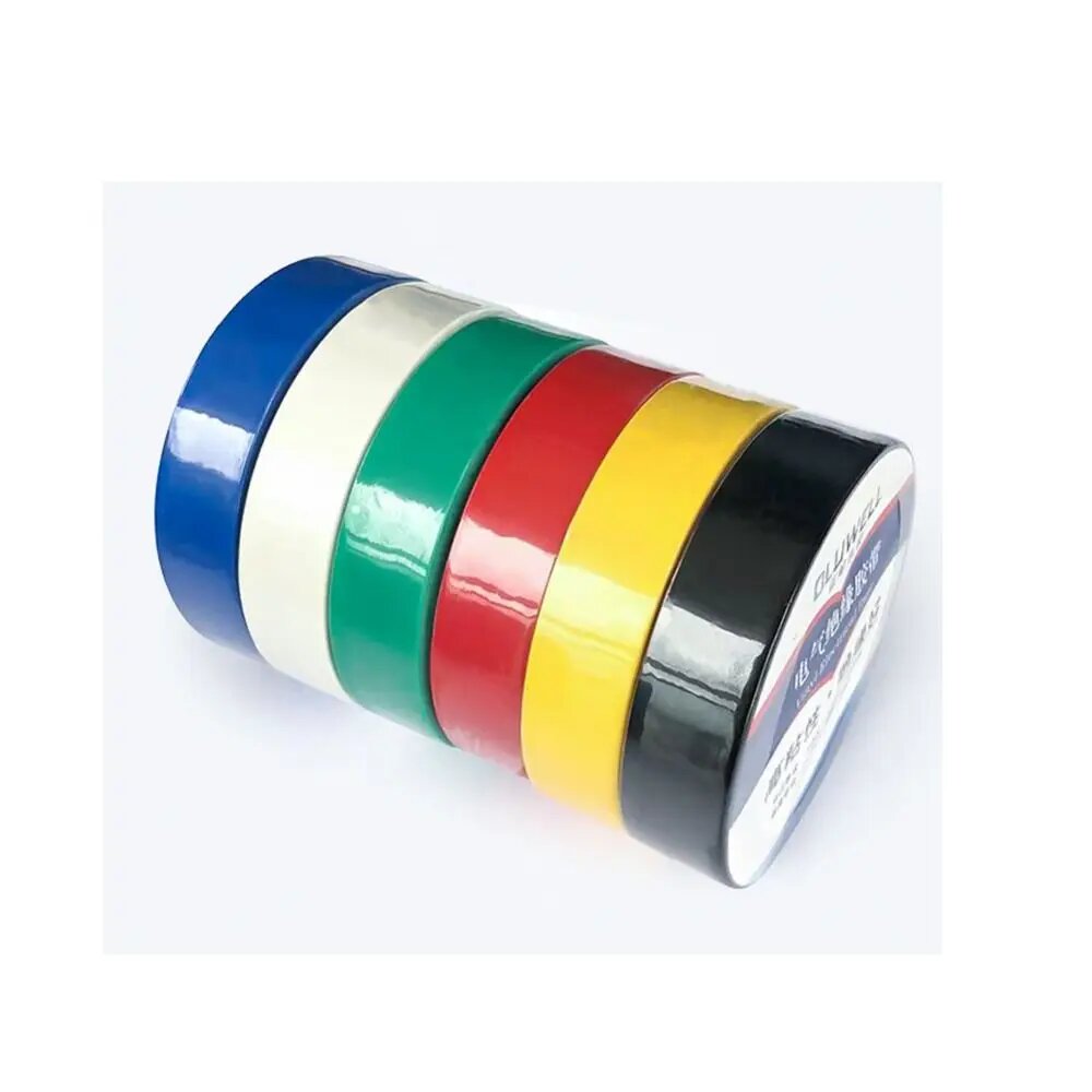 Многоцветная огнестойкая изолента из ПВХ 6 шт.