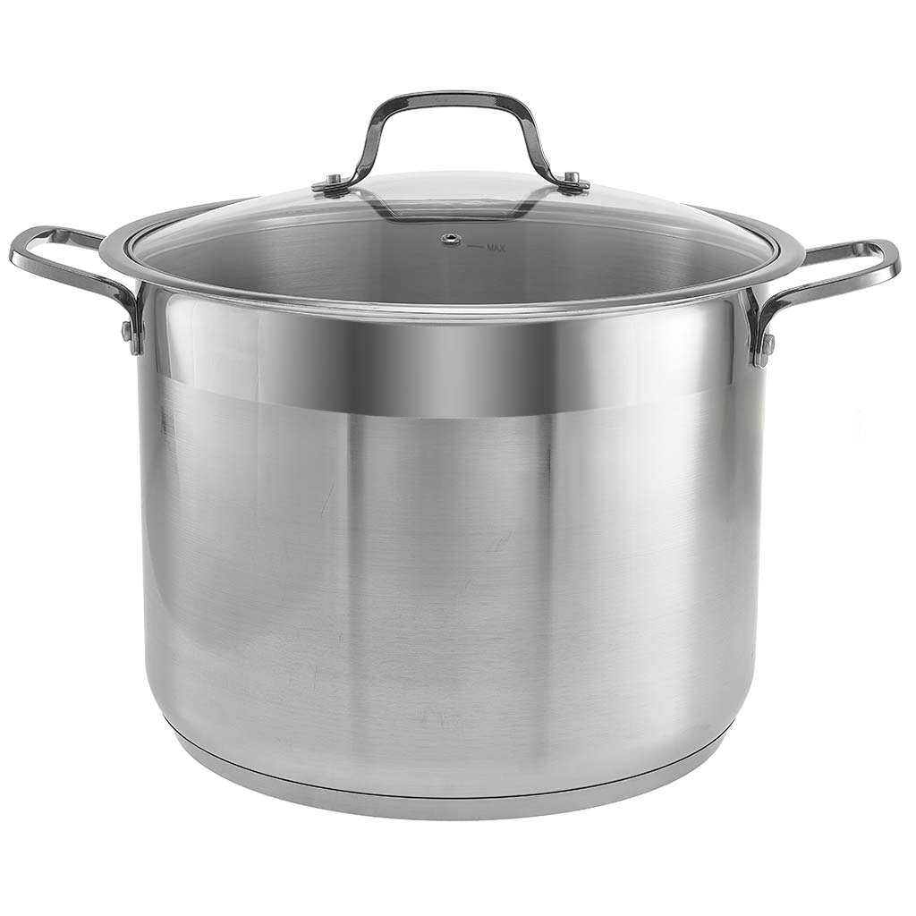 Кастрюля 20 л Webber BE-128-20L из нержавеющей стали со стеклянной крышкой