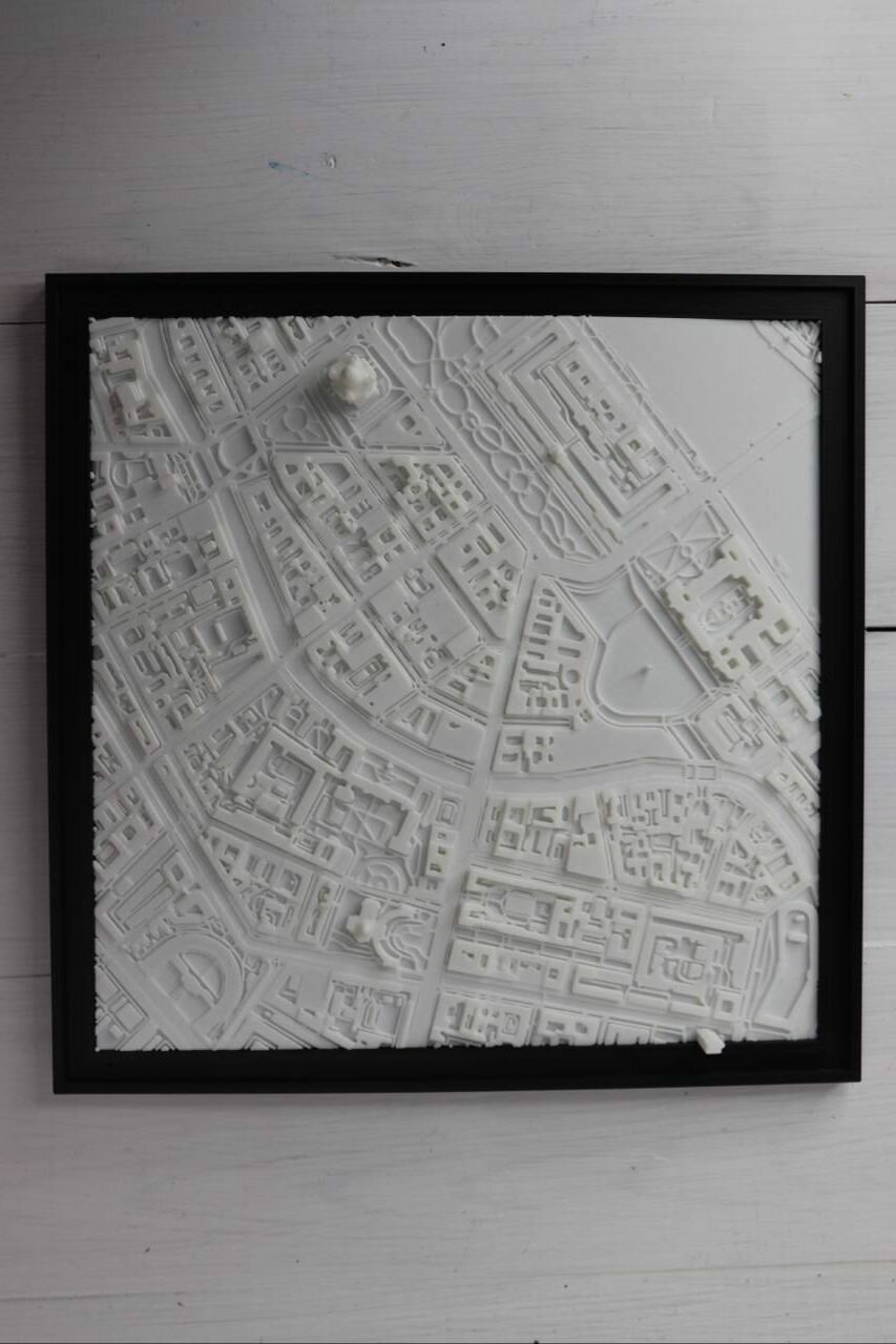 Картина город 3D Санкт-Петербург Дворцовая площадь 24х24см настенная, белый