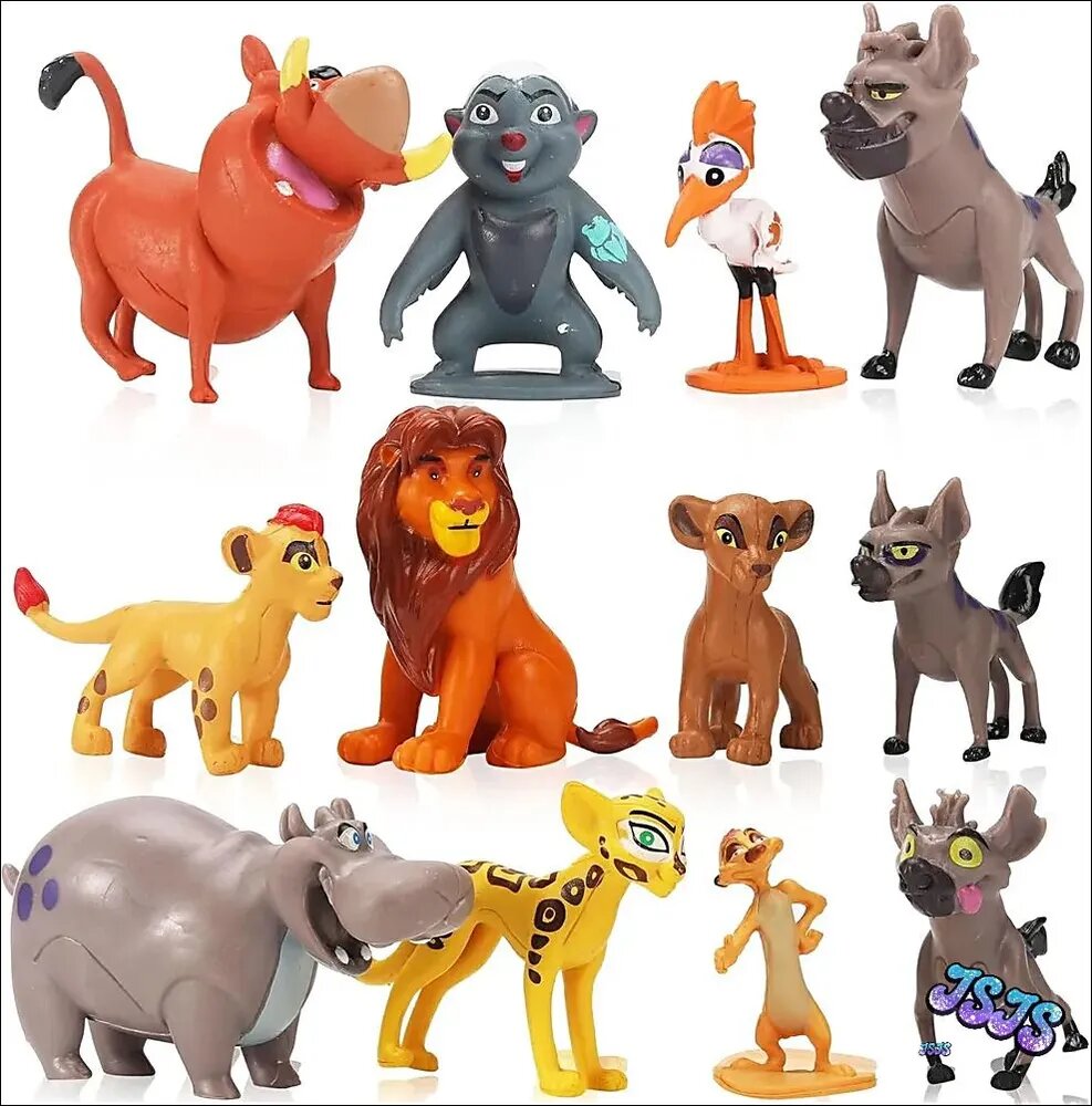 Набор фигурок Хранитель Лев, Король Лев / The Lion Guard 12шт (4-6см, пакет)