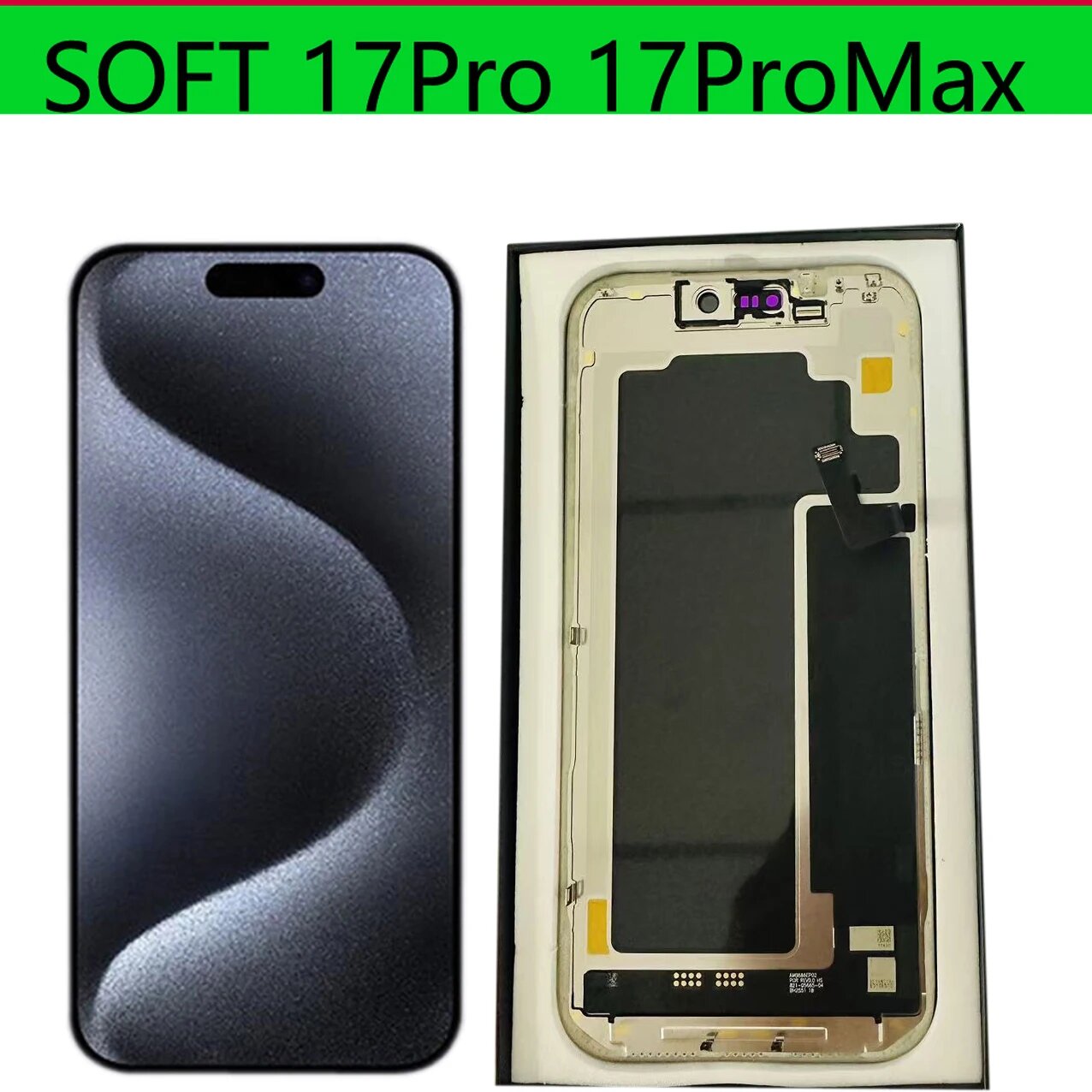 Мягкий OLED LCD дисплей (экран) в сборе для iPhone 17 Pro, 17Pro, 16Pro Max, 17ProMax SoftOLED HX