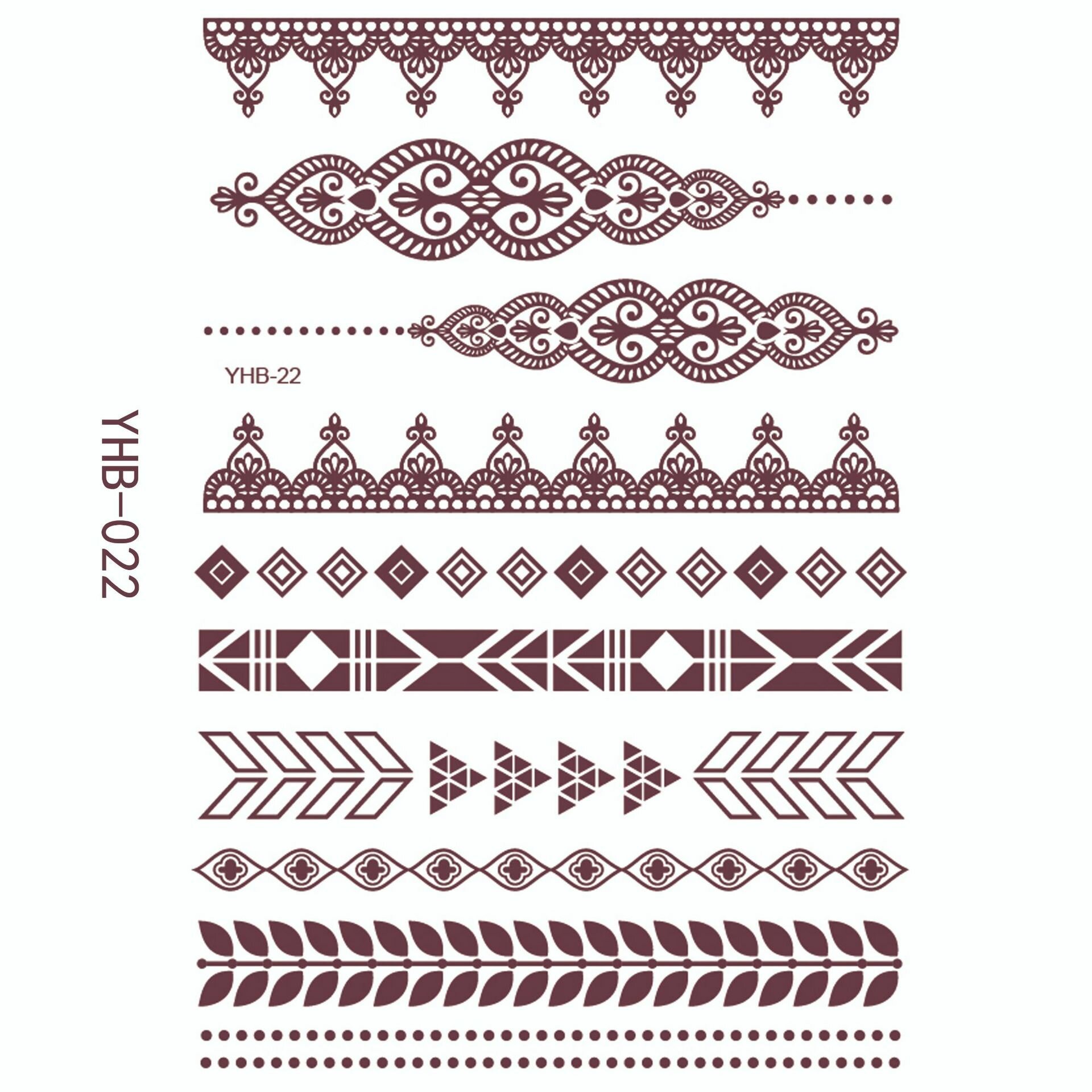 Временные татуировки хной в европейском и американском стиле, временные татуировки белого, черного и красного цветов, высококачественные временные татуировки для рук и предплечий.