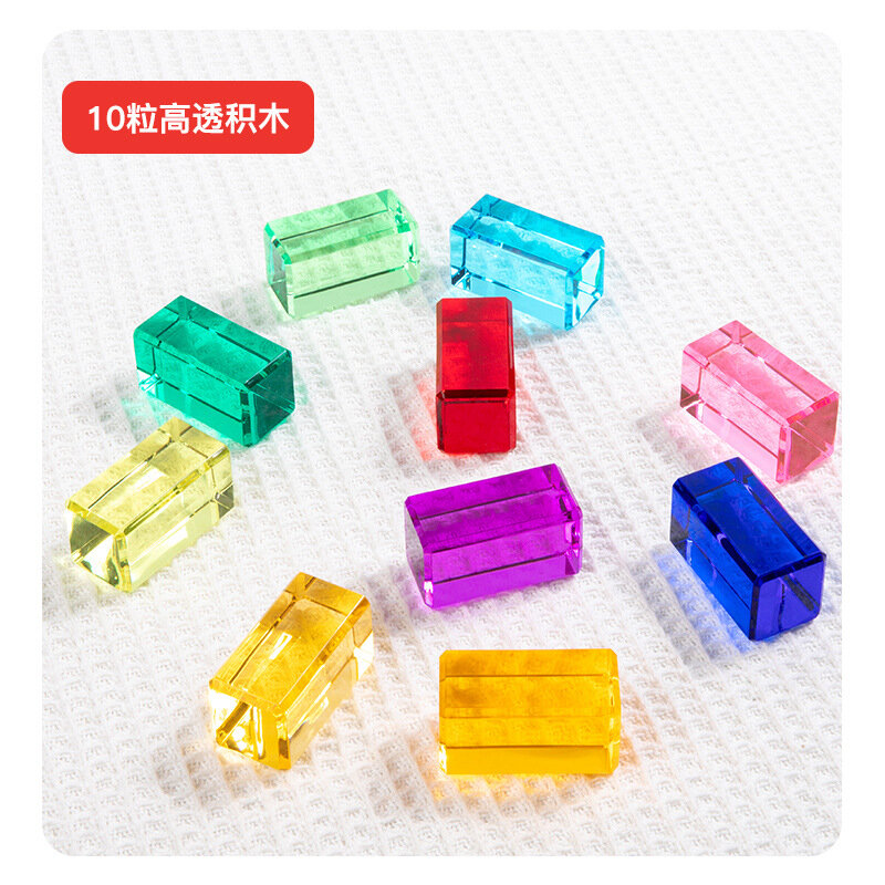Акриловые строительные блоки, прозрачные кубики, радужные блоки, креативные игрушки для детского сада, блоки из камней света и тени.