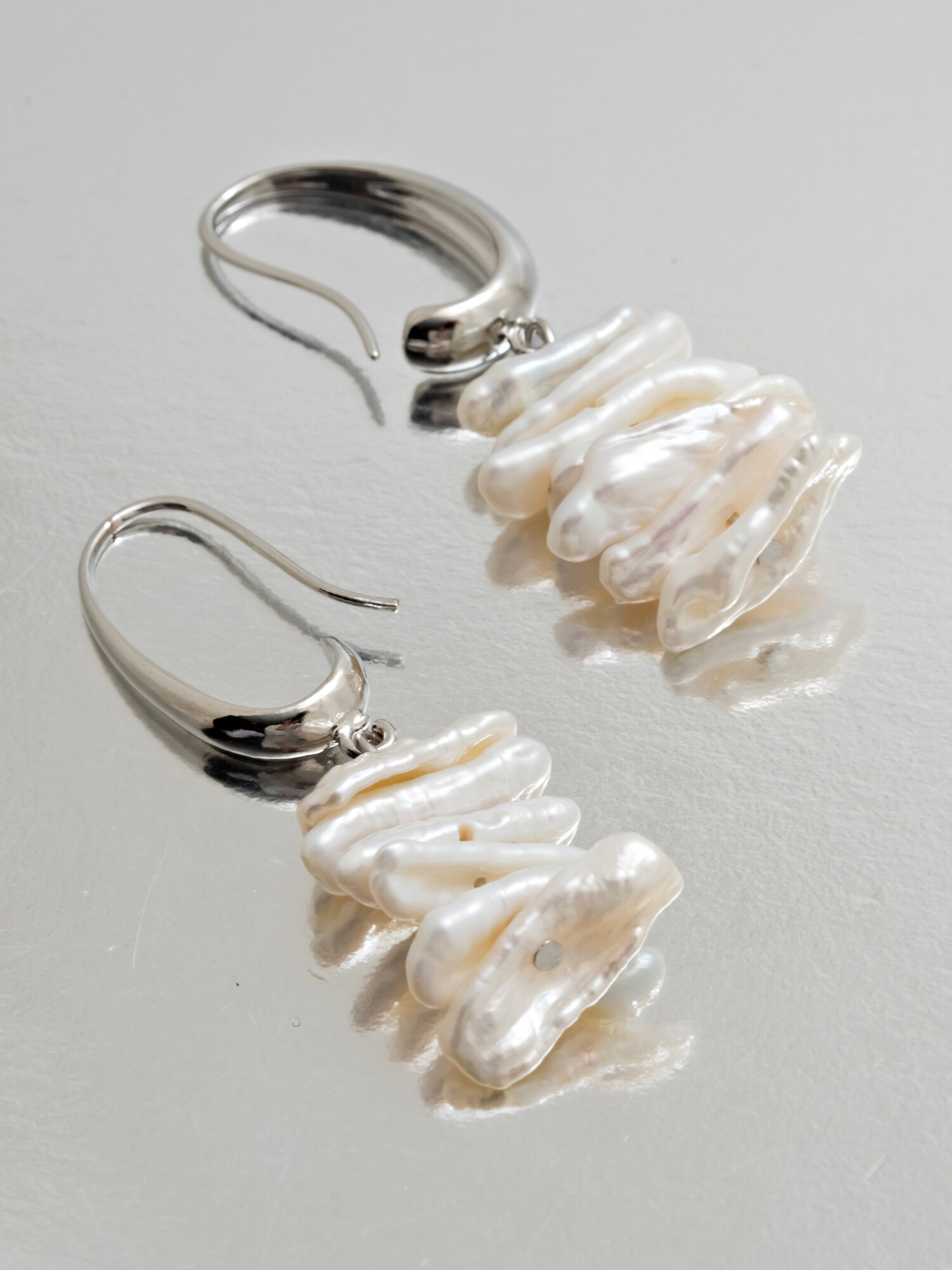 Серьги, жемчуг культивированный