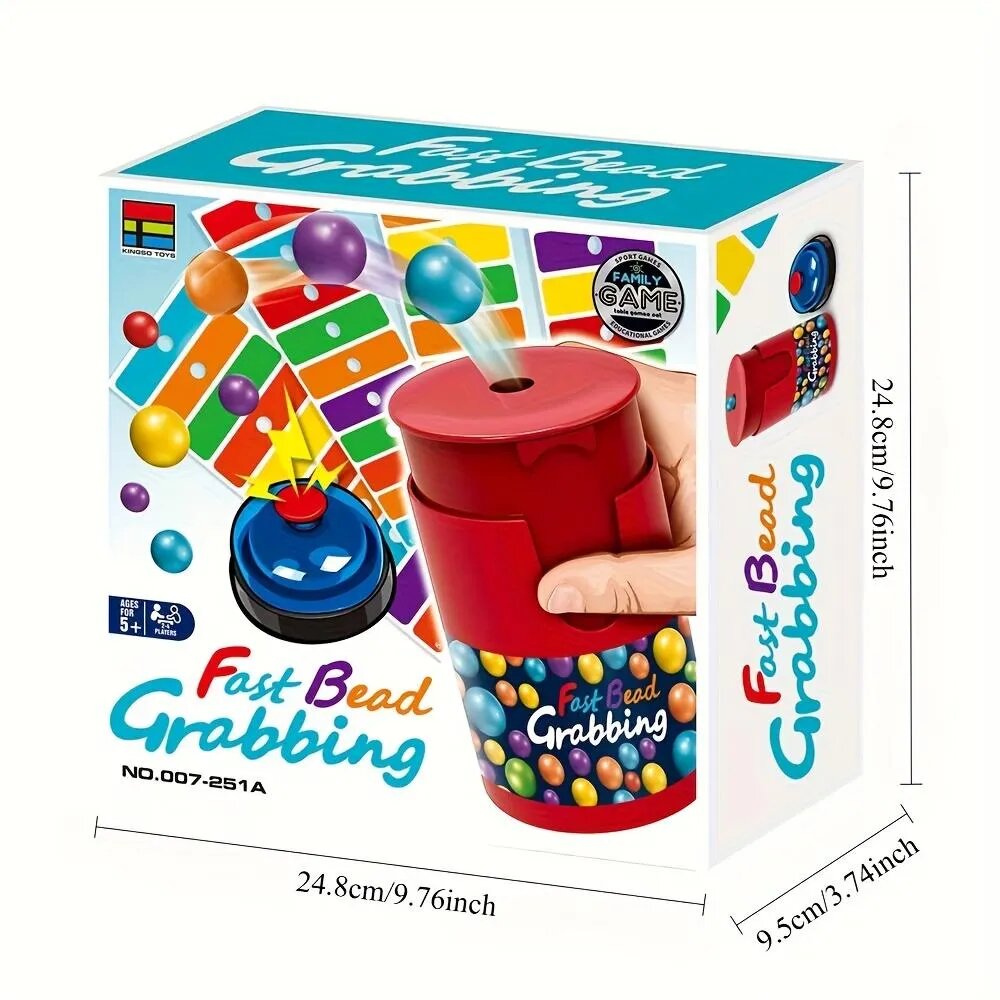 Семейные настольные игры Fast Bead Grabbing для детей от 5 лет. Развивающая игра, пластик, разноцветный, размер 24.8x24.8x9.5 см
