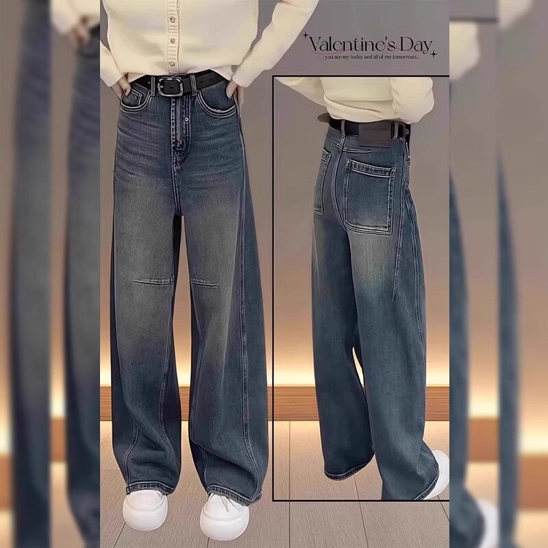 LI Mall Джинсы плюс размер любителей камуфляжа камуфляж прямые широкие полные деним