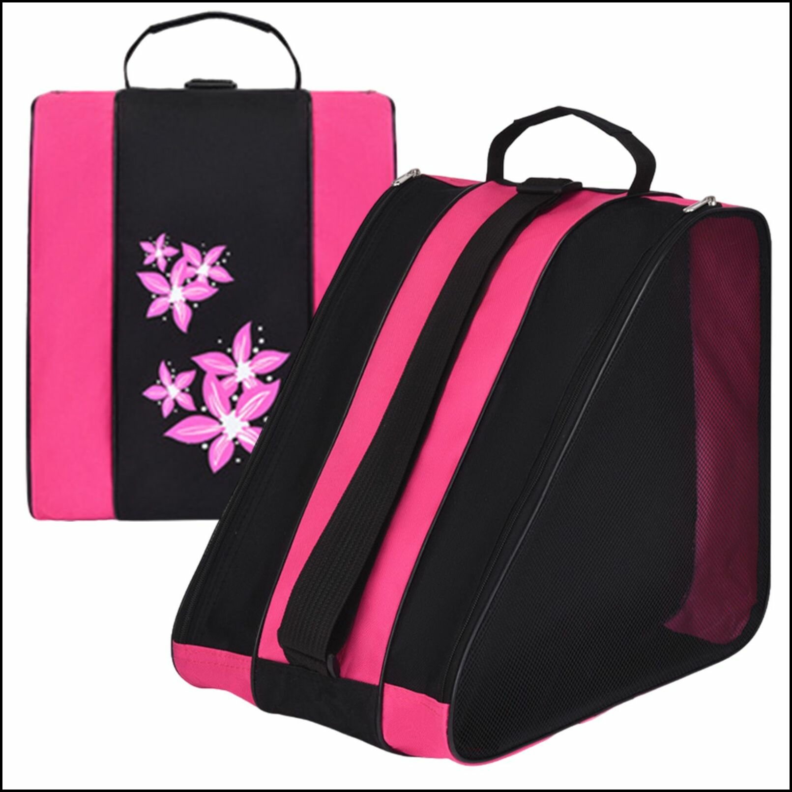 Сумка для роликов, чехол для фигурных, хоккейных и роликовых коньков, рюкзак для детской и взрослой спортивной обуви, размер 36х30x38 см