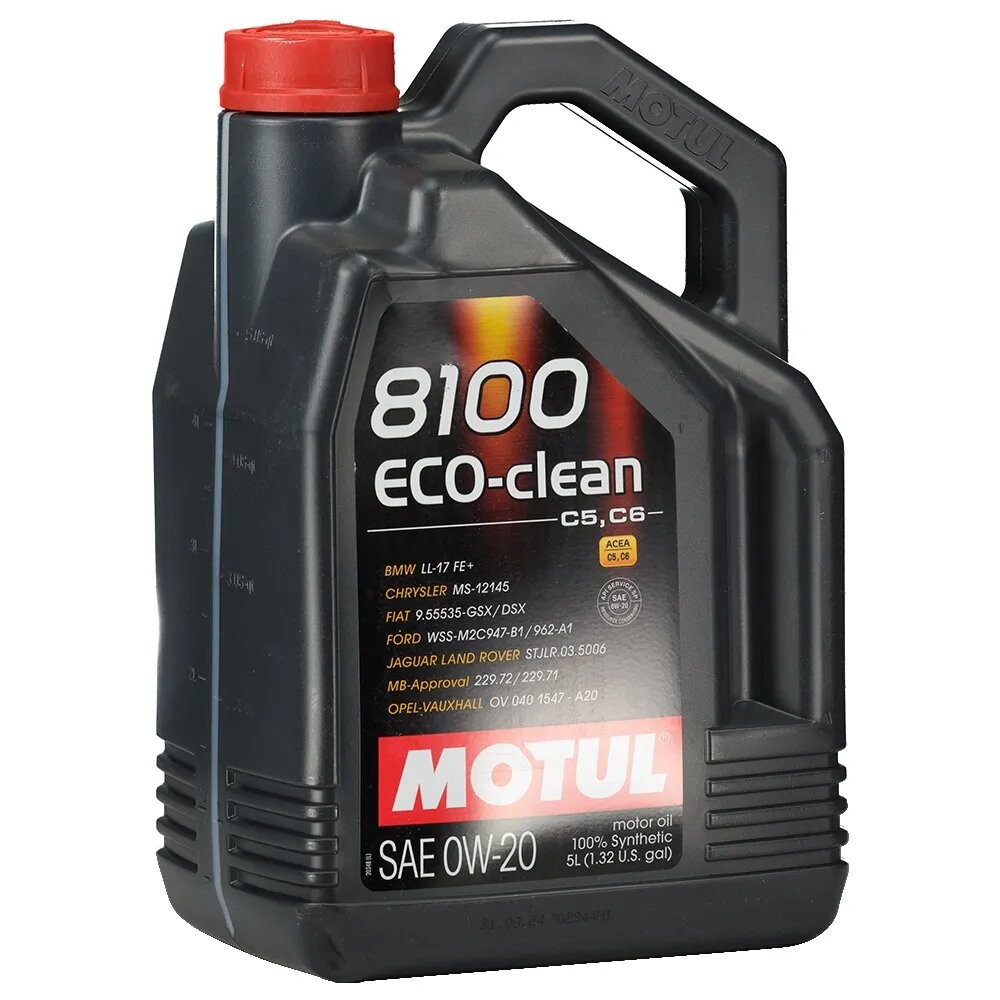 MOTUL 108862 Масло моторное 0W20 MOTUL 5л синтетика 8100 ECO-CLEAN C5/C6/SP/GF-6a ()