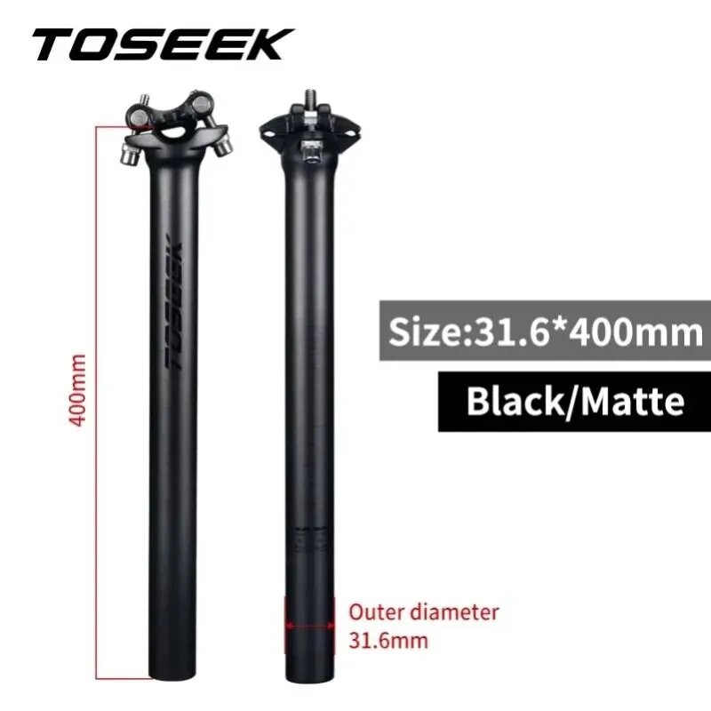 Подседельный штырь TOSEEK ZF-One Carbon 27,2/30,8/31,6 мм, матово-черный, запчасти для горного/шоссейного велосипеда